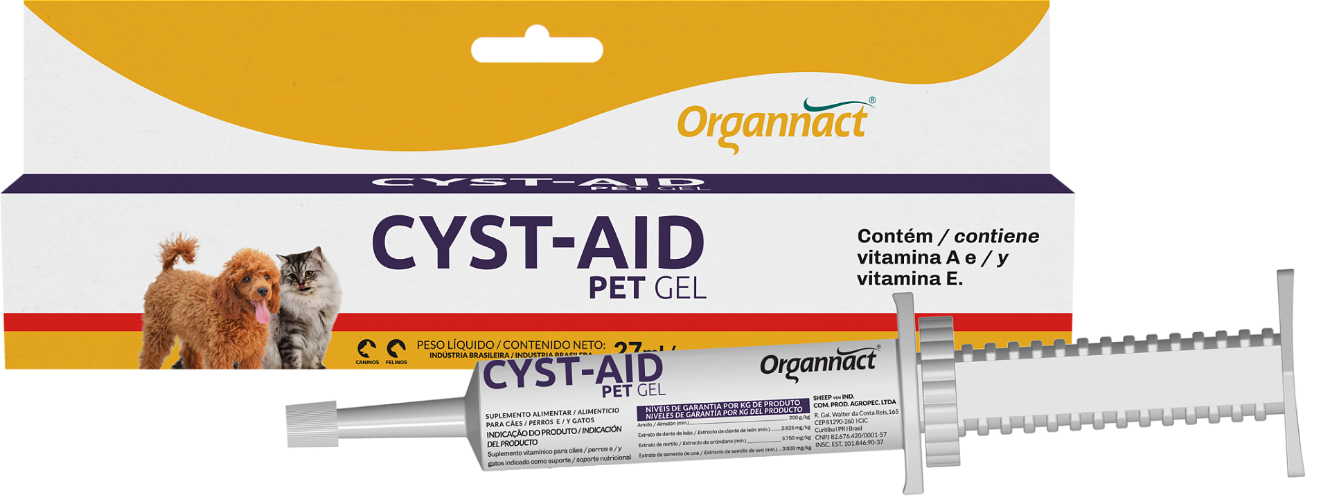 Cyst Aid Pet Gel 27mL/35g Organnact - Farmácia Belladona | Farmácia de ...