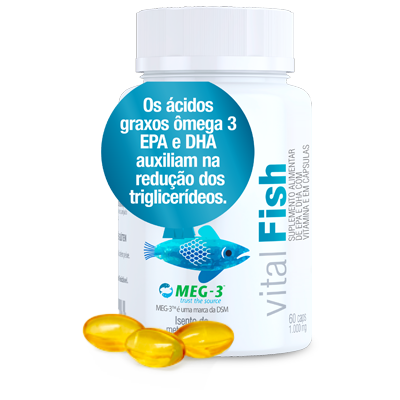 Vital Fish Ômega 3 - 1.512mg -1.050mg/EPA e 462mg/DHA - 60 cáps de 1 ...